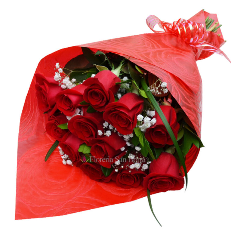 Ramo con 12 rosas | Floreria San Borja